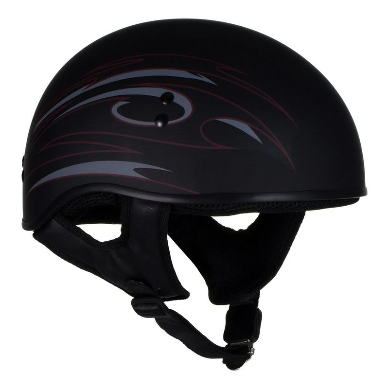 Tribal Black Advanced DOT Motorcycle Skull Cap Helmet – MARA Leather