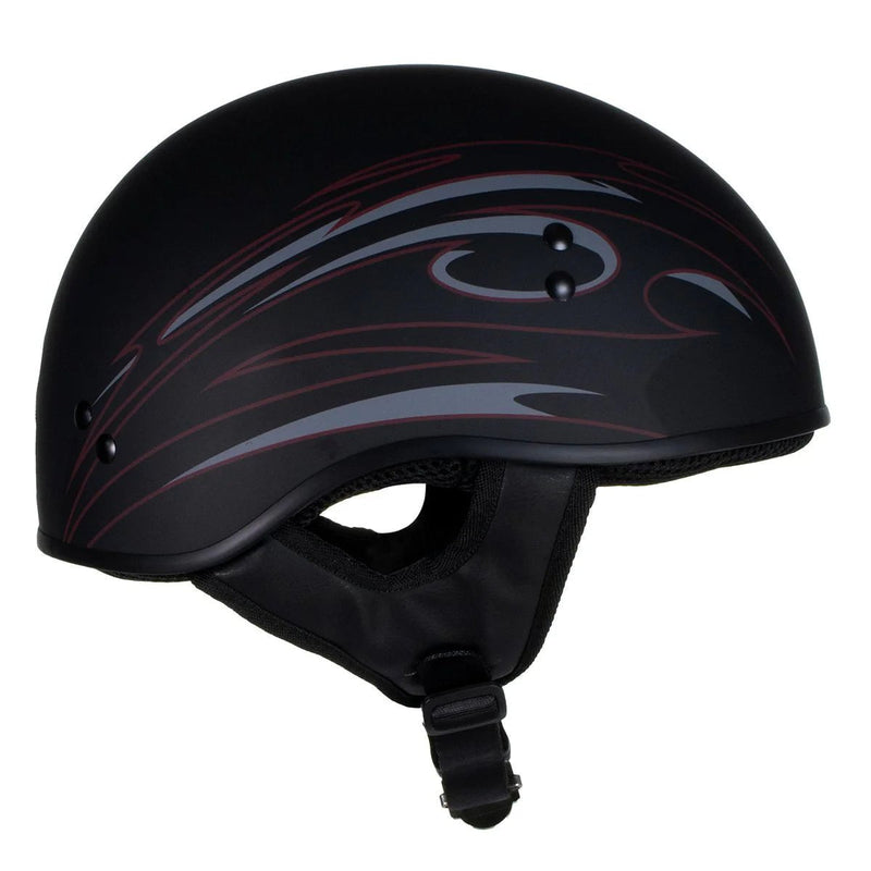 Tribal Black Advanced DOT Motorcycle Skull Cap Helmet – MARA Leather
